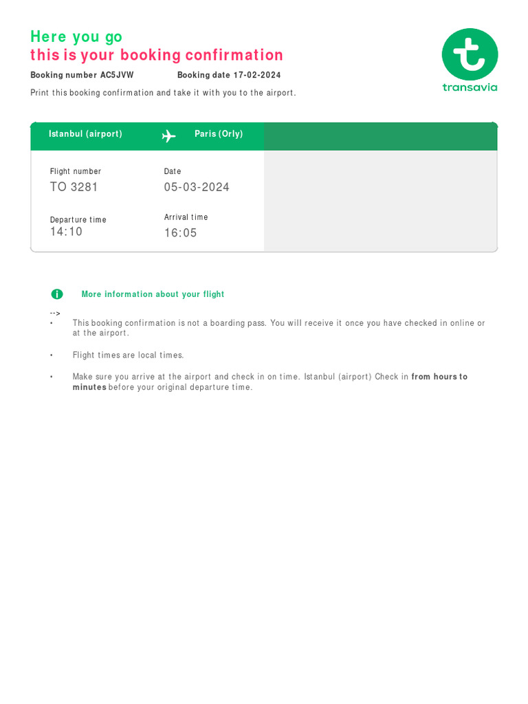 Booking Confirmation AC5JVW | PDF | Aviation