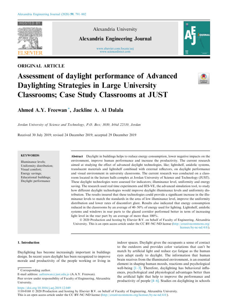Daylight Performance in University Classrooms | PDF | Lighting | Window