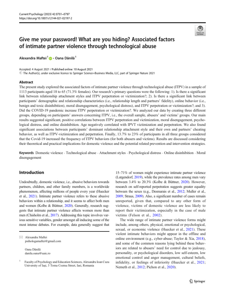 Give Me Your Password! What Are You Hiding? Associated Factors of ...