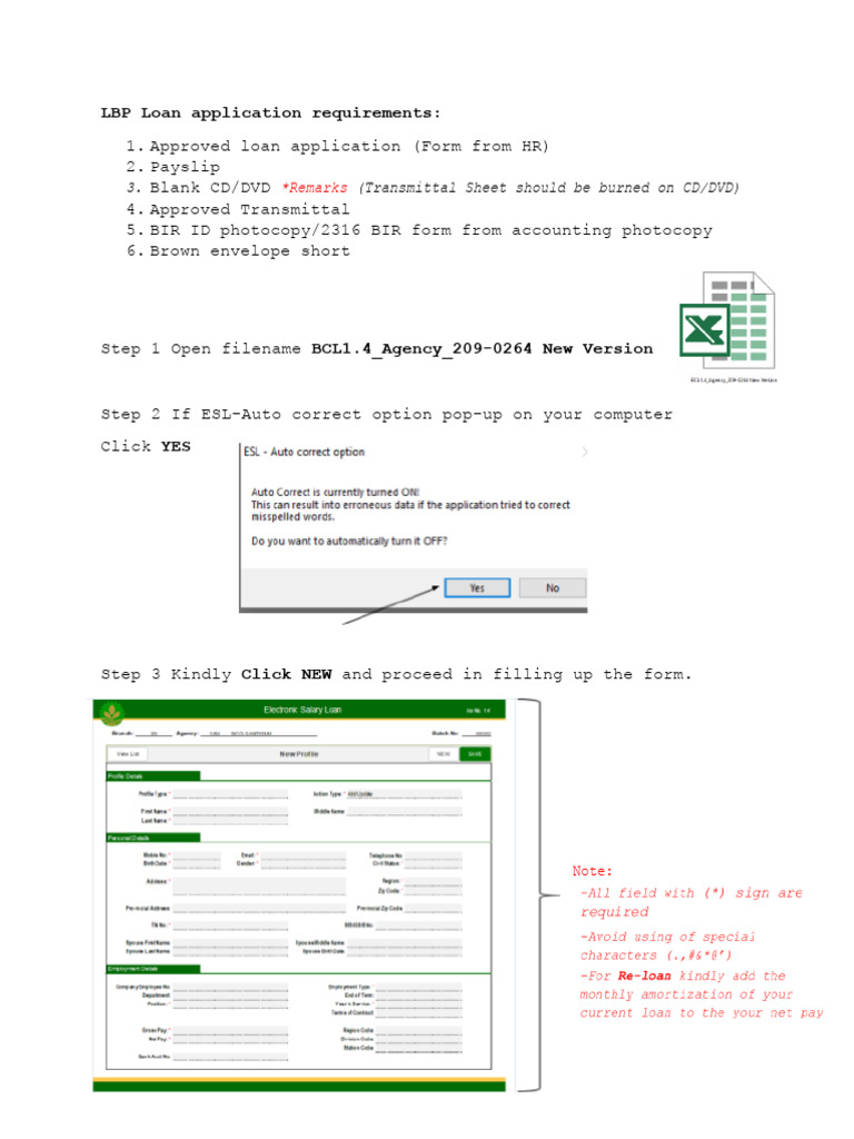 PLEASE READ - LBP Loan Application Procedure | PDF