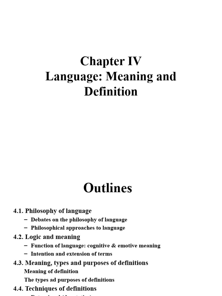 Meaning and Definition Chapter IV | Download Free PDF | Semantics | Definition
