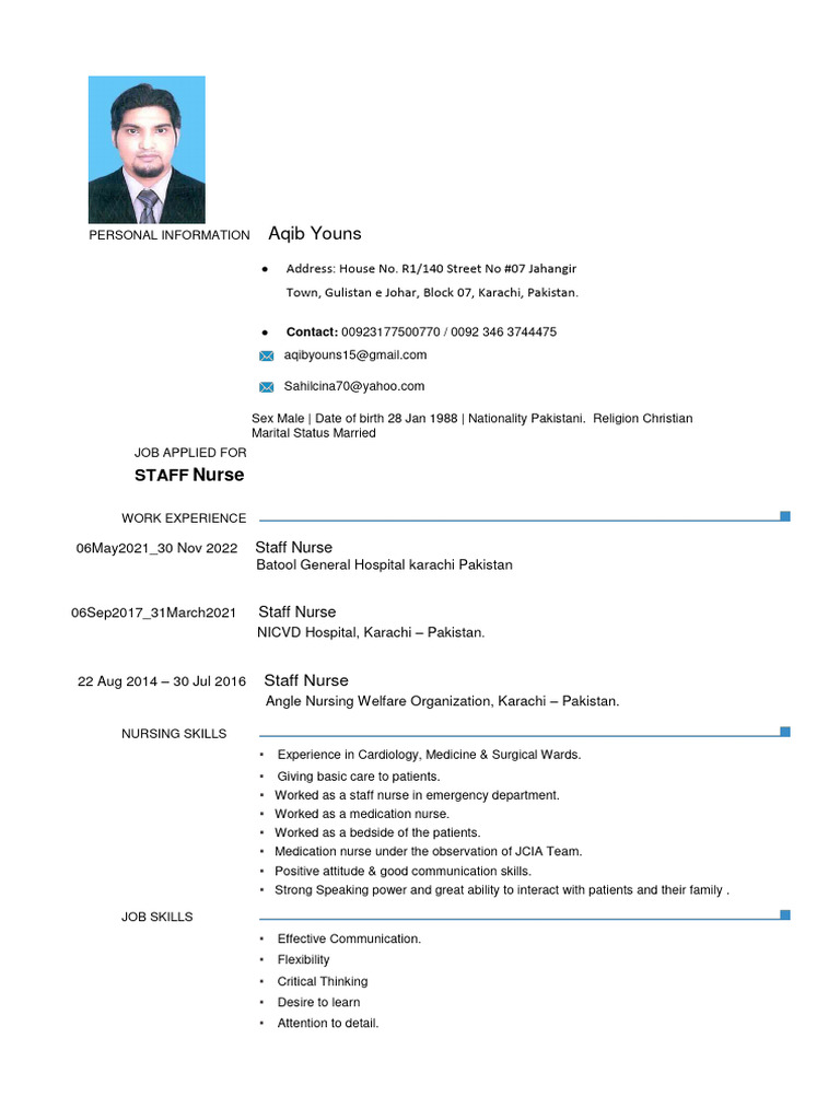 final cv | PDF | Nursing | Pakistan