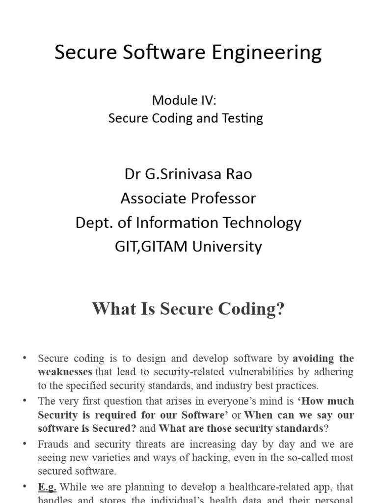 Sse - Module IV | Download Free PDF | Security | Computer Security