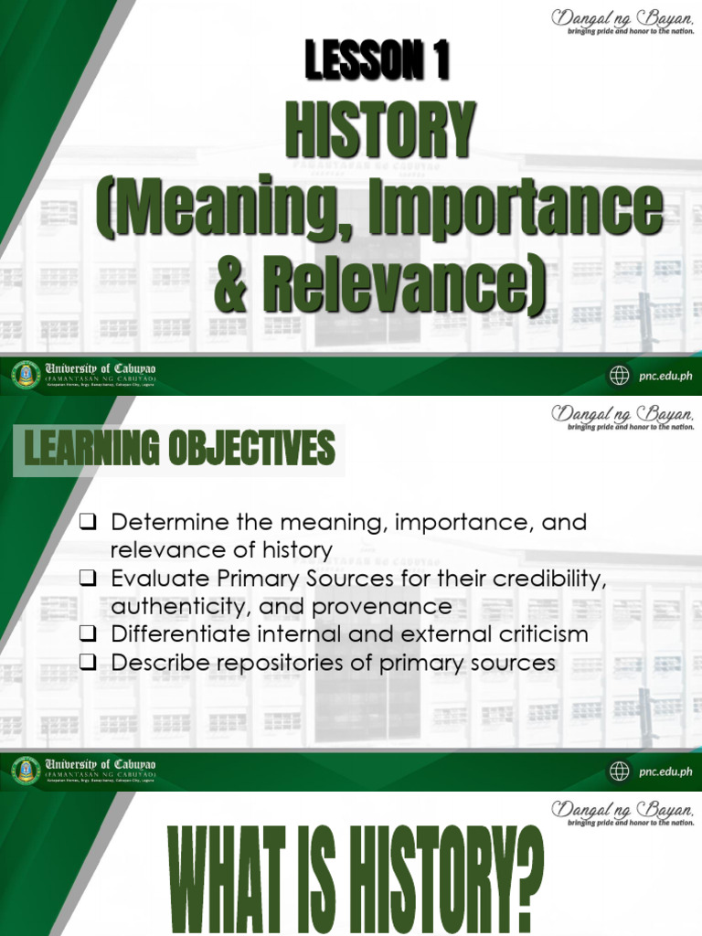 History: Meaning, Importance & Sources | PDF | Science | Liberal Arts ...
