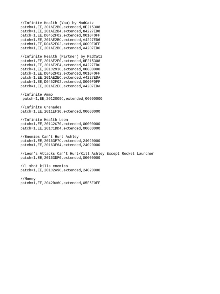 cheat resident evil | PDF