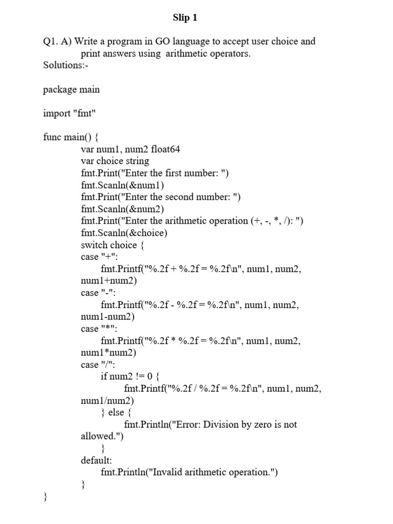 Go Practical Slips Pdf Programming Paradigms Computer Science 3465