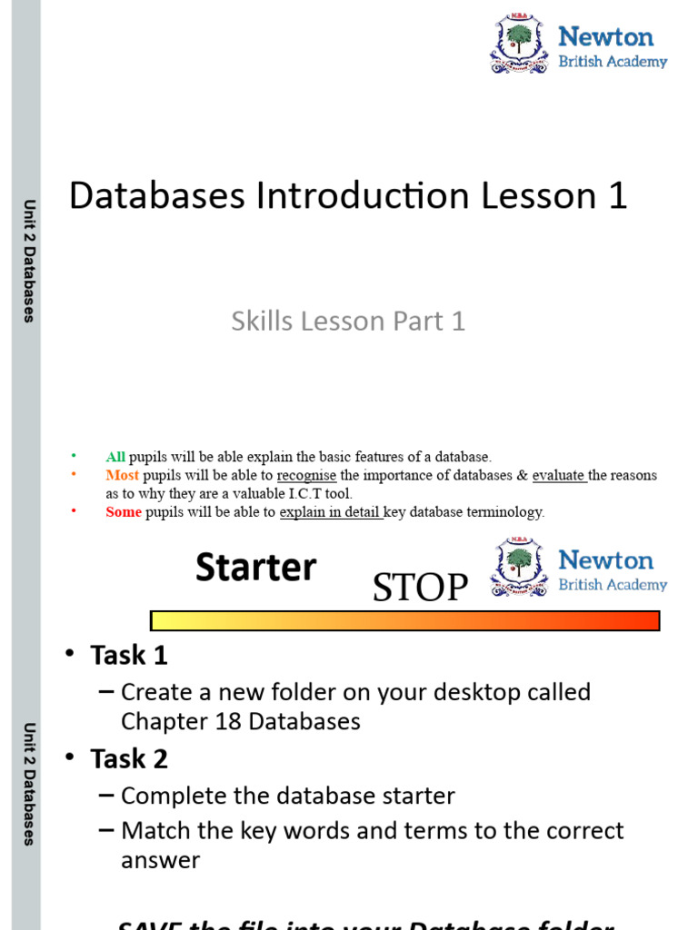 Lesson 1 Intro | PDF | Databases | Data Type Lesson 1 Intro | PDF | Databases | Data Type