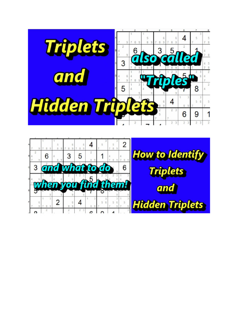 8 - Triplets (A.k.a Triples) and Hidden Triplets Explained - A Sudoku ...