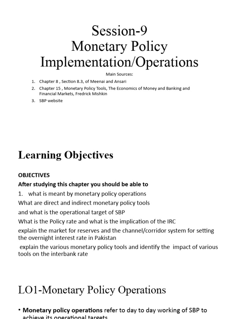 Monetary Policy Implementation and operations | PDF | Monetary Policy ...