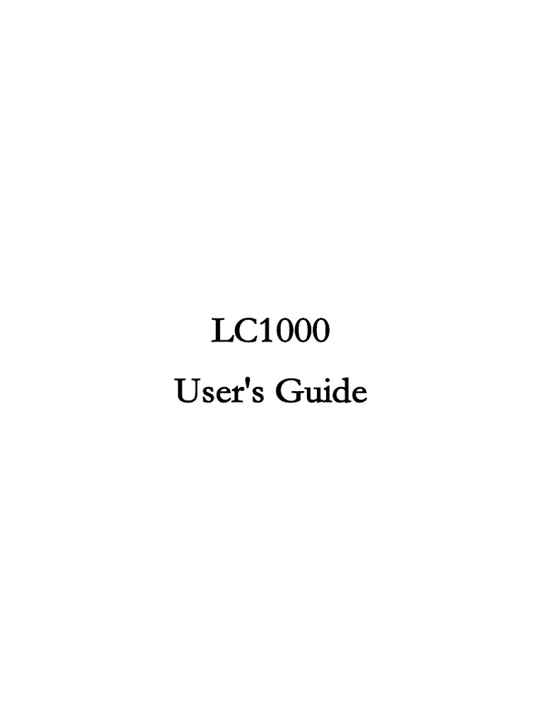 LC1000 Instruction Manual | PDF | Barcode | Computer File