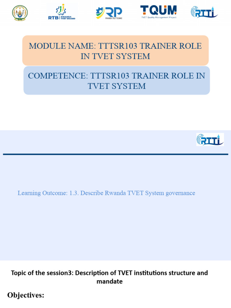 TOPIC3 Description of TVET Institutions Structure and Mandate | PDF | Vocational Education ...