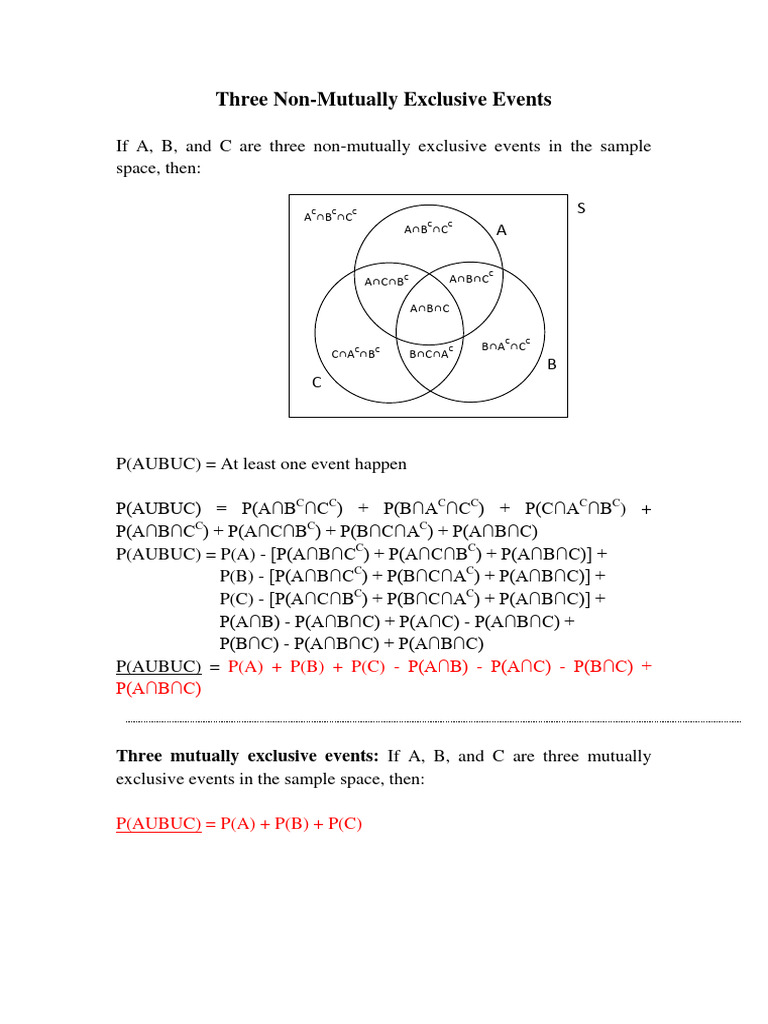 Probability of Non-Mutually Exclusive Events | PDF | Probability | Probability Theory