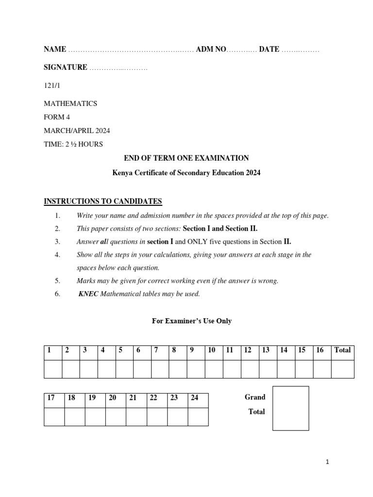 Mathematics F4T1 PP1 2024 - QS | PDF | Geometry | Euclidean Geometry
