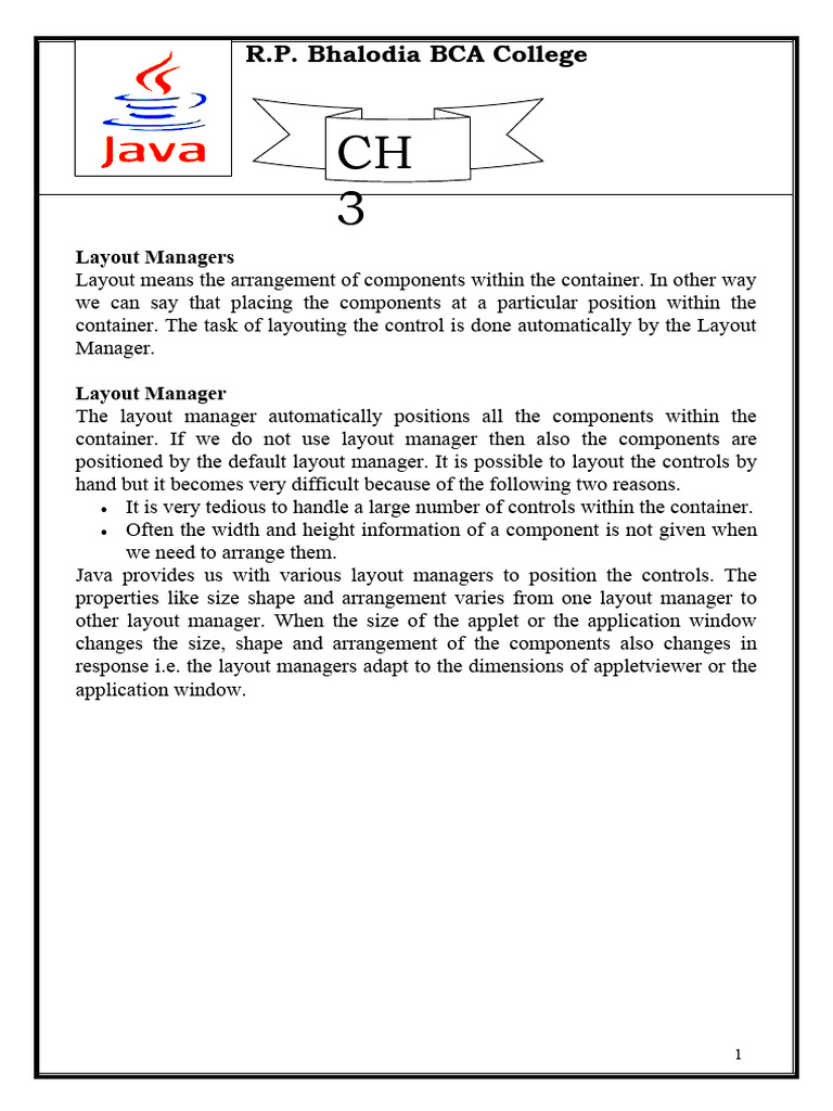 CH 4 - Layout | Download Free PDF | Windows Xp | Constructor (Object Oriented Programming)