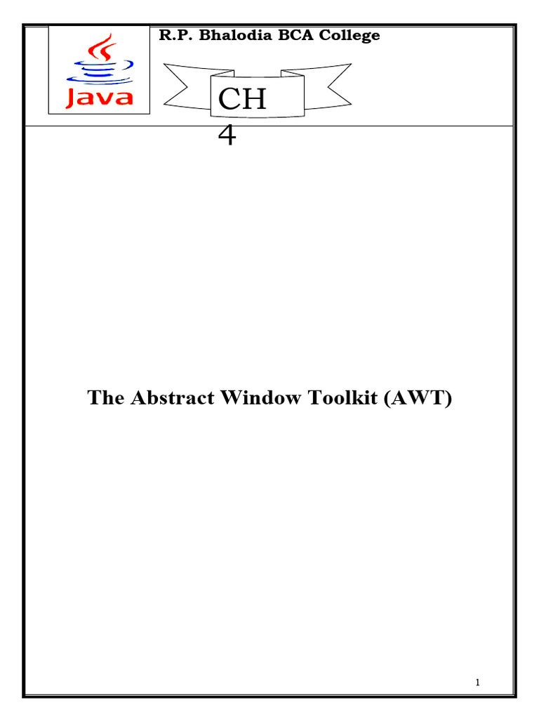 AWT Components Overview in Java | PDF | Constructor (Object Oriented Programming) | Programming