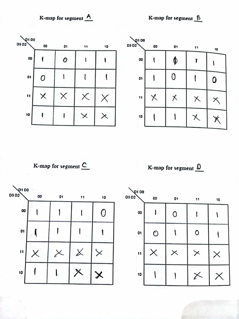 Seven Segment K-Map | PDF