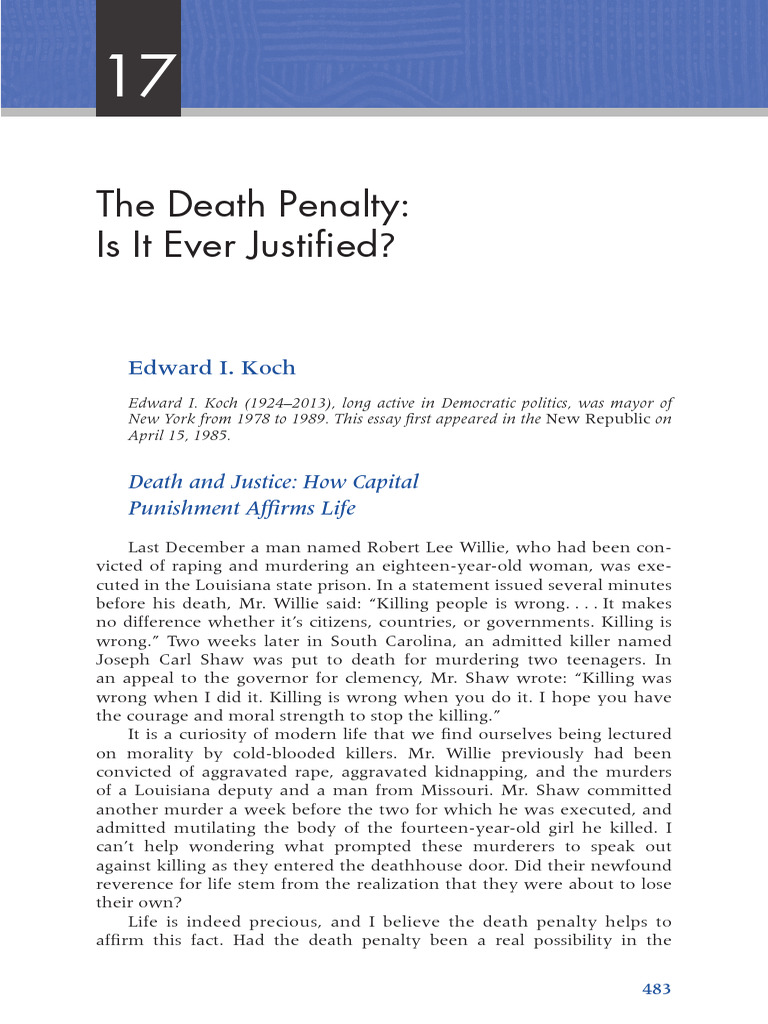 Koch, E (2013) Death and Justice, in Current Issues and Enduring ...