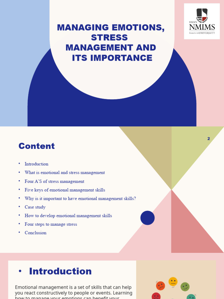 Managing Emotions and Stress Management and Its Importance | PDF | Stress (Biology) | Emotions
