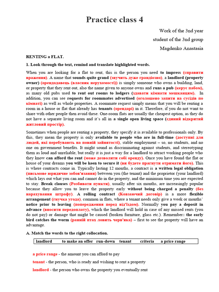 Practice class 4 | PDF | Mortgages | Landlord