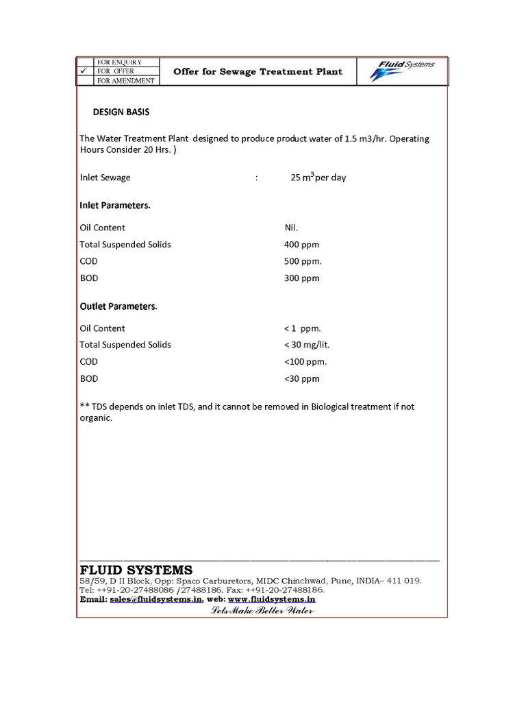 25 KLD STP - Fluid System | PDF