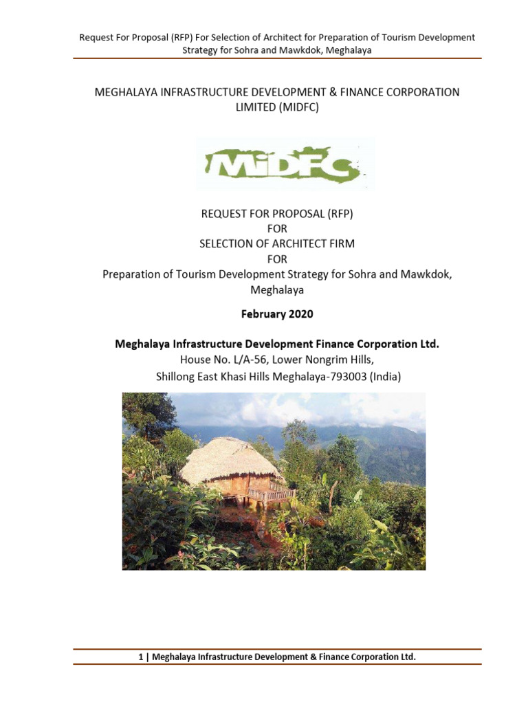 RFP - Tourism Development Strategy - Sohra and Mawkdok - Meghalaya ...