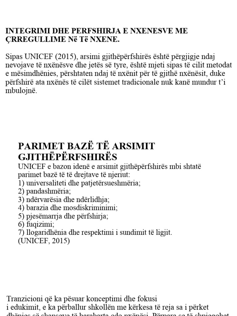 L 12 13 Integrimi Dhe Perfshirja E Nxenesve Me ã Rregullime Ne Te