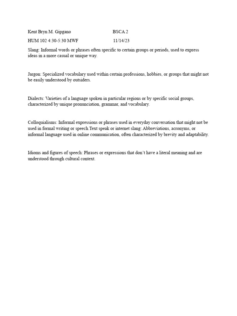 Kent Bryn M Hum 101 | PDF