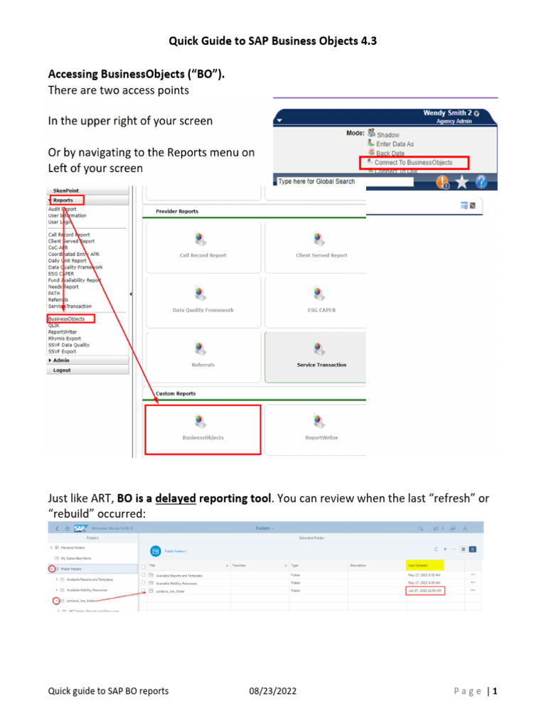 Quick guide to SAP BO reports (Anonymous) | PDF | Microsoft Excel ...