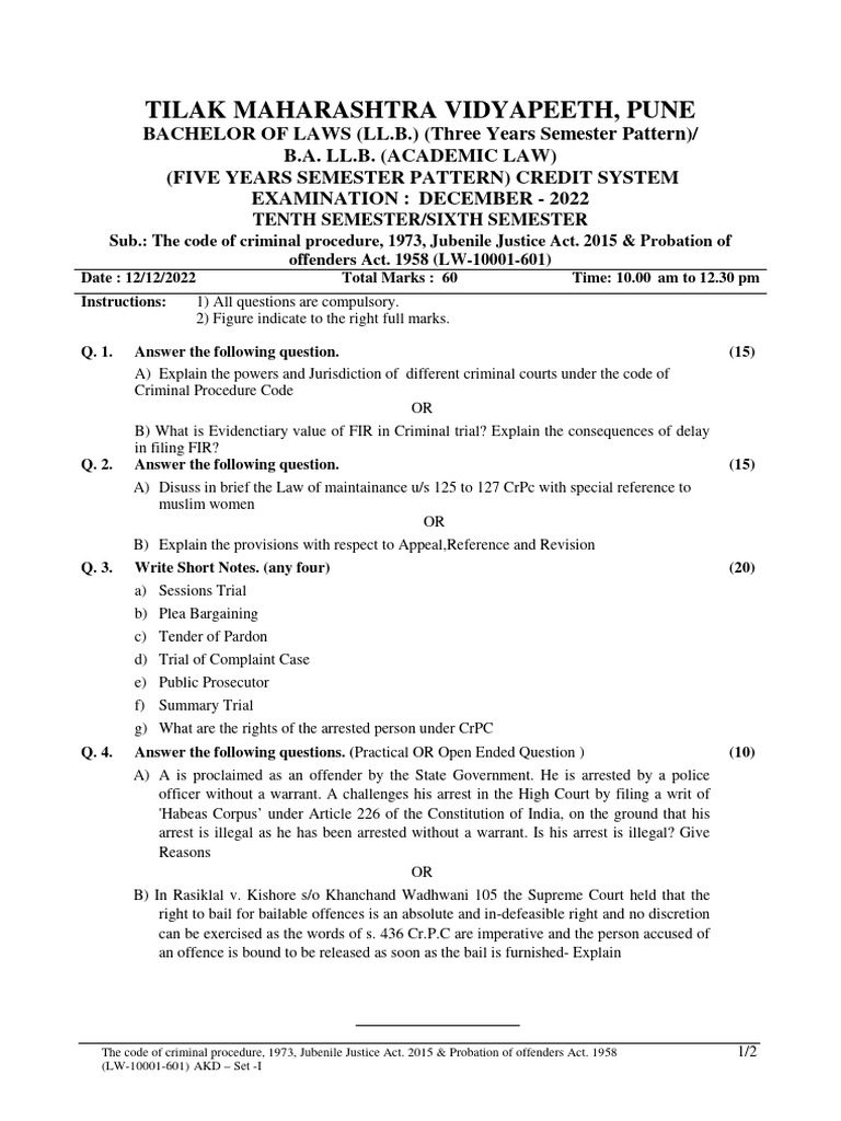 LW-10001-601 The Code of Criminal Procedure | PDF | Criminal Procedure ...