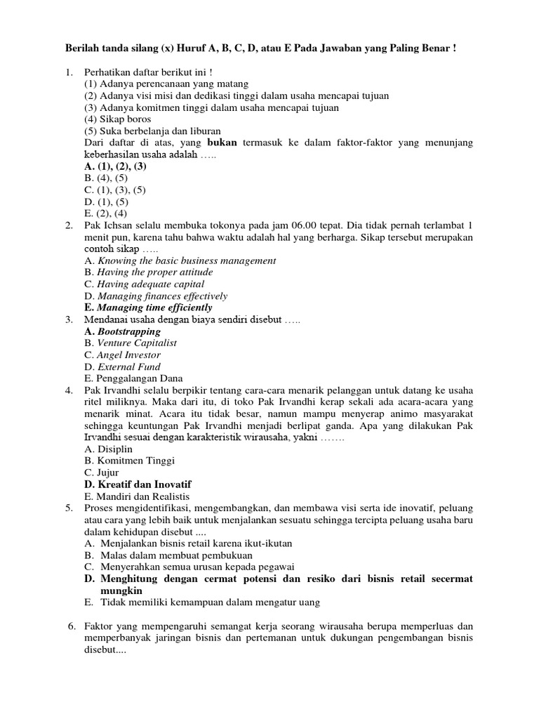 Latihan Soal PKK | PDF