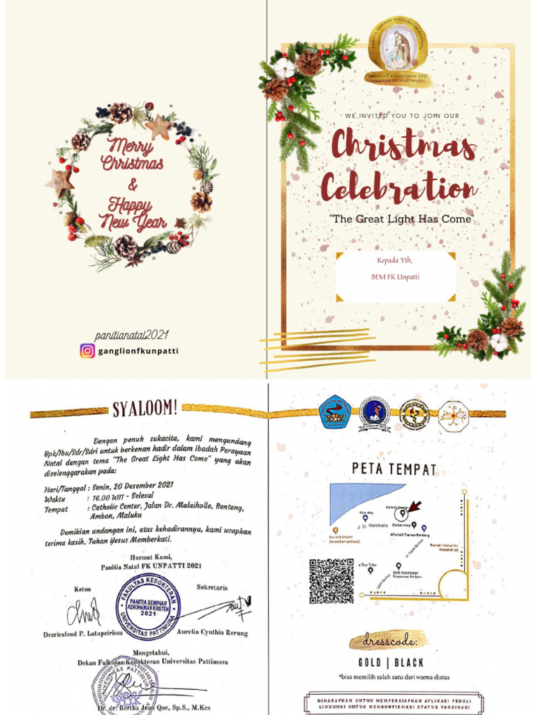 Undangan Natal Kema FK Unpatti - Bem | PDF