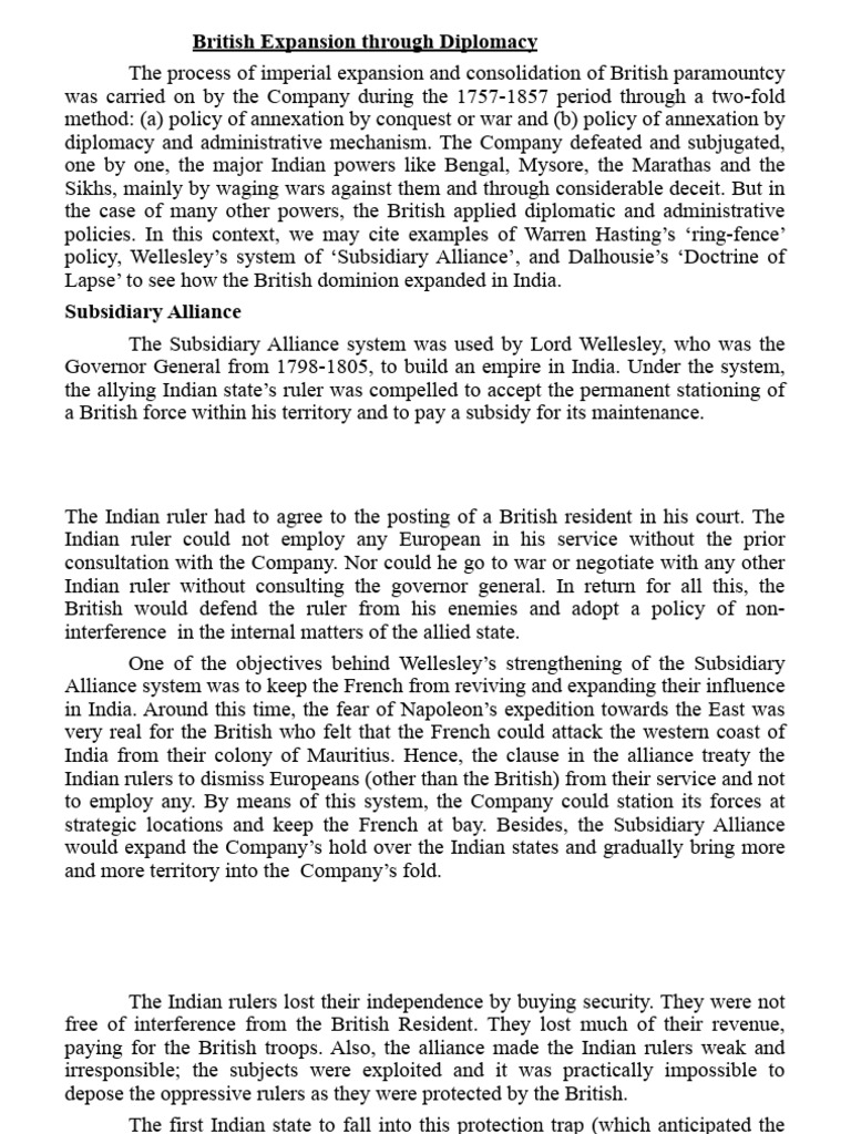 British Expansion Through Diplomacy | PDF | British Empire ...