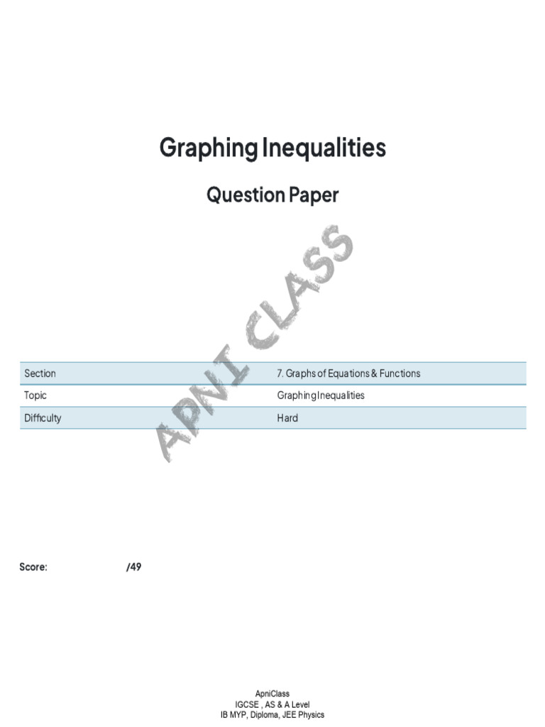 Graphing Inequalities - Level 3 | Download Free PDF | Combinatorics | Discrete Mathematics