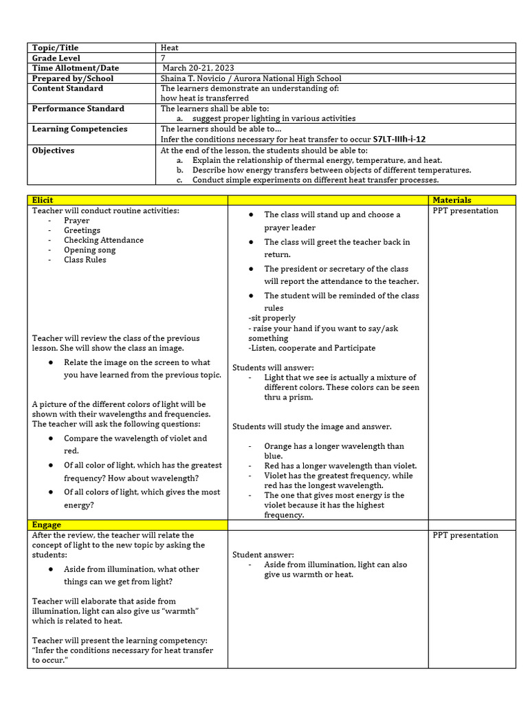 DLP - Heat | PDF | Heat Transfer | Heat