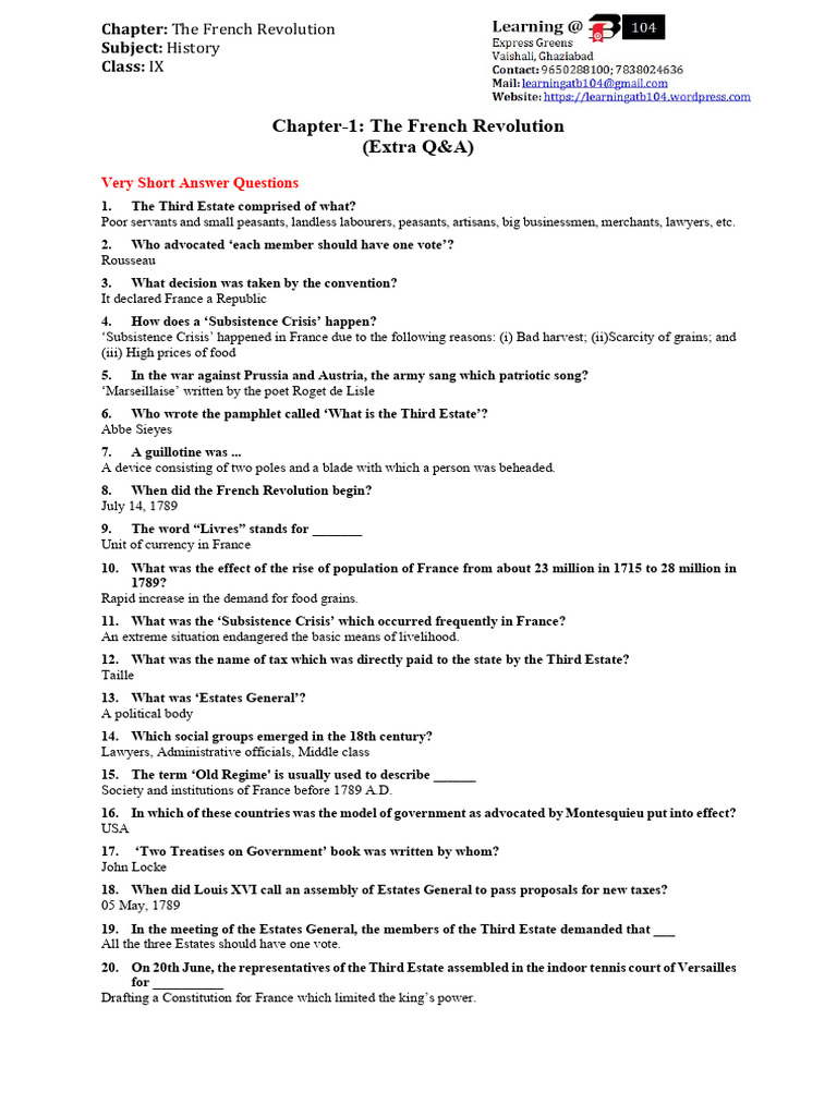 Leaders of the National Assembly in 1789 | PDF | French Revolution ...