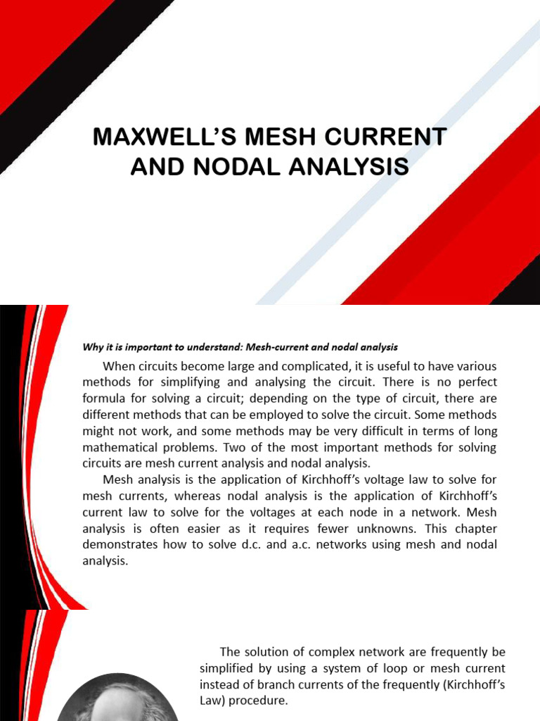 Module6_Maxwell Mesh Current and Nodal Analysis.pptx | PDF | Electrical ...