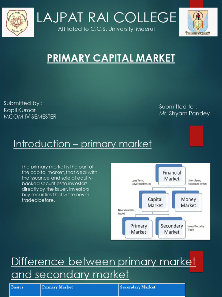 Overview of Primary Capital Market | PDF | Stocks | Derivative (Finance)