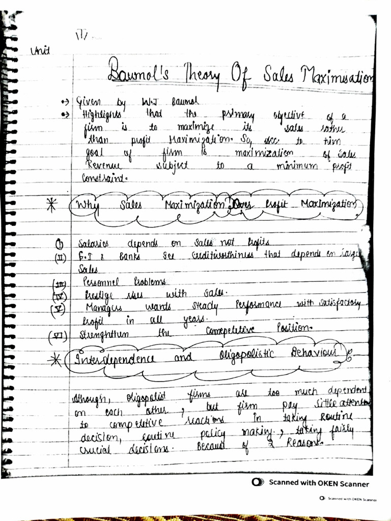 Baumol Model Unit 1 Micro | PDF