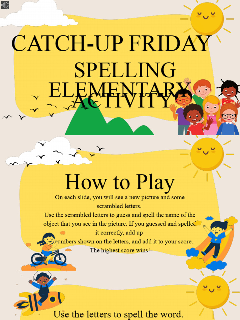 Catch Up Friday Spelling Game Activity With Soft | PDF