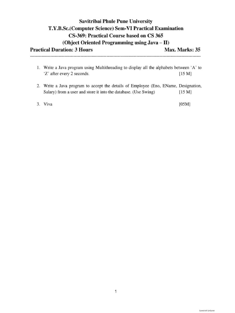 TYBSc (CS) Sem VI - Practical - Slips-1 | PDF