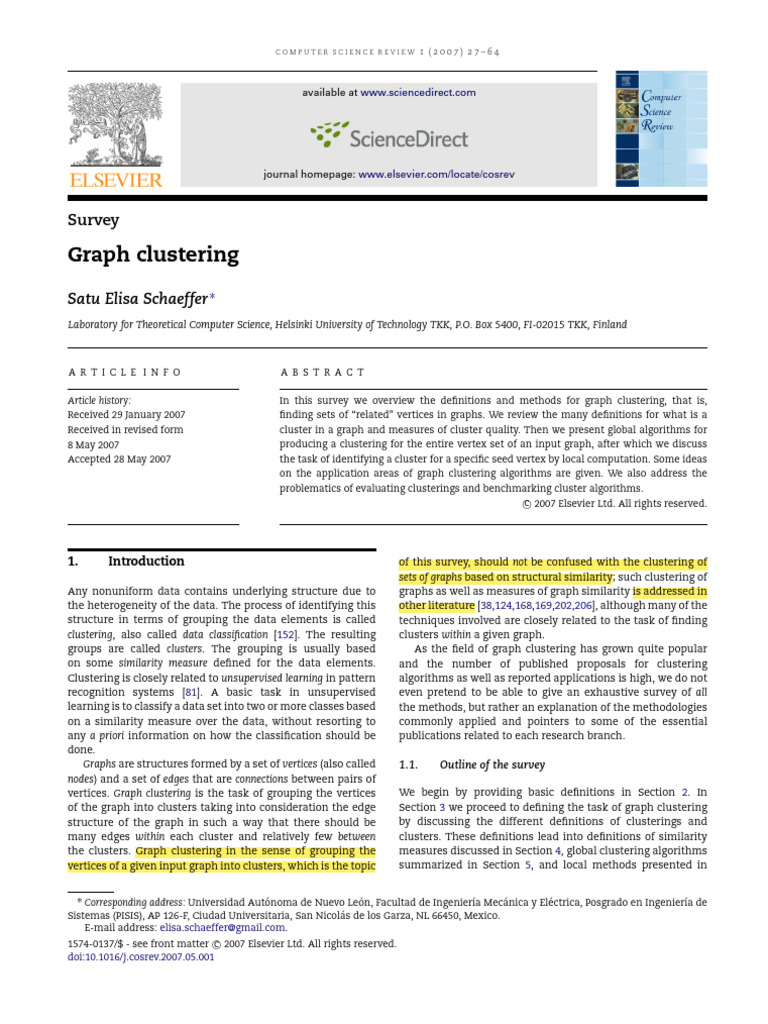 Graph Clustering Pdf Eigenvalues And Eigenvectors Computational 3636