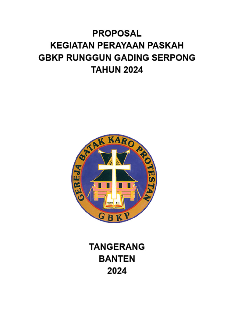 Proposal Perayaan Paskah 2024 GBKP | PDF