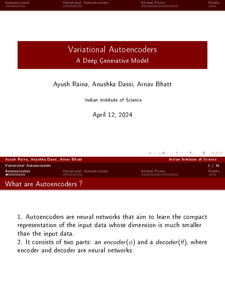 Presentation on Variational Autoencoders | PDF | Learning | Machine Learning