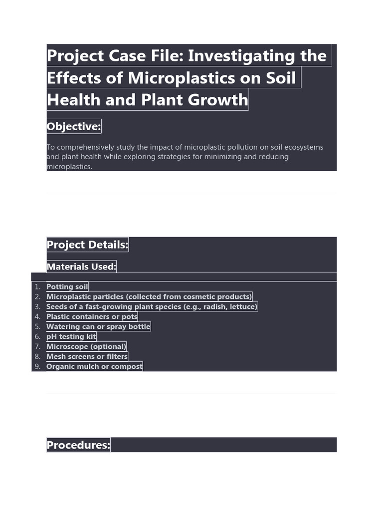 Project Case File 1 | PDF | Soil | Ecosystem