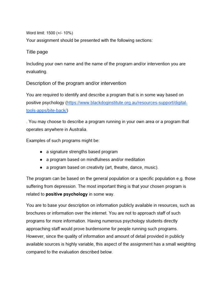 Evaluating Positive Psychology Programs | PDF | Evaluation | Critical ...