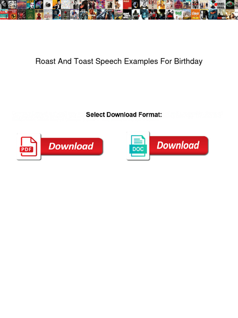 Roast and Toast Speech Examples For Birthday | PDF