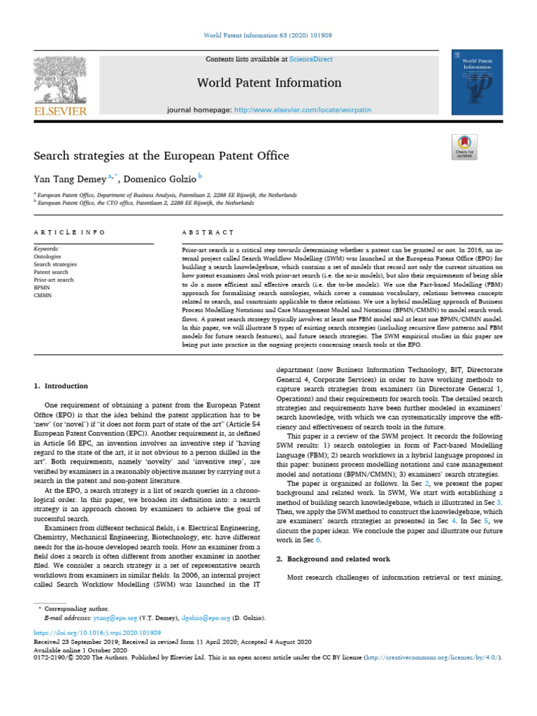 EPO Search Strategies and Best Practices | PDF | Prior Art | Glossary ...