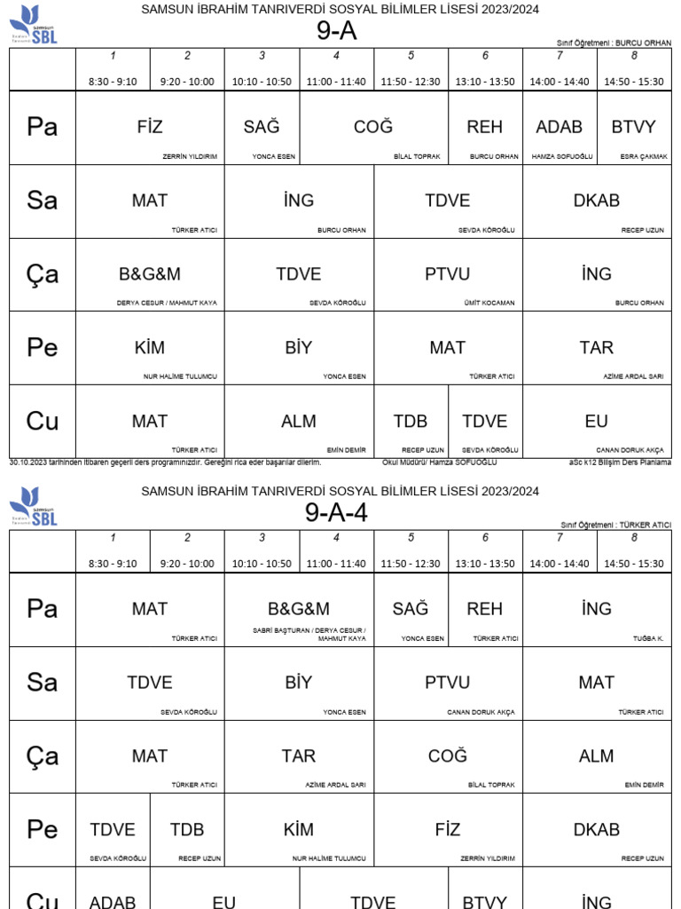 Sinif-Programlari | PDF