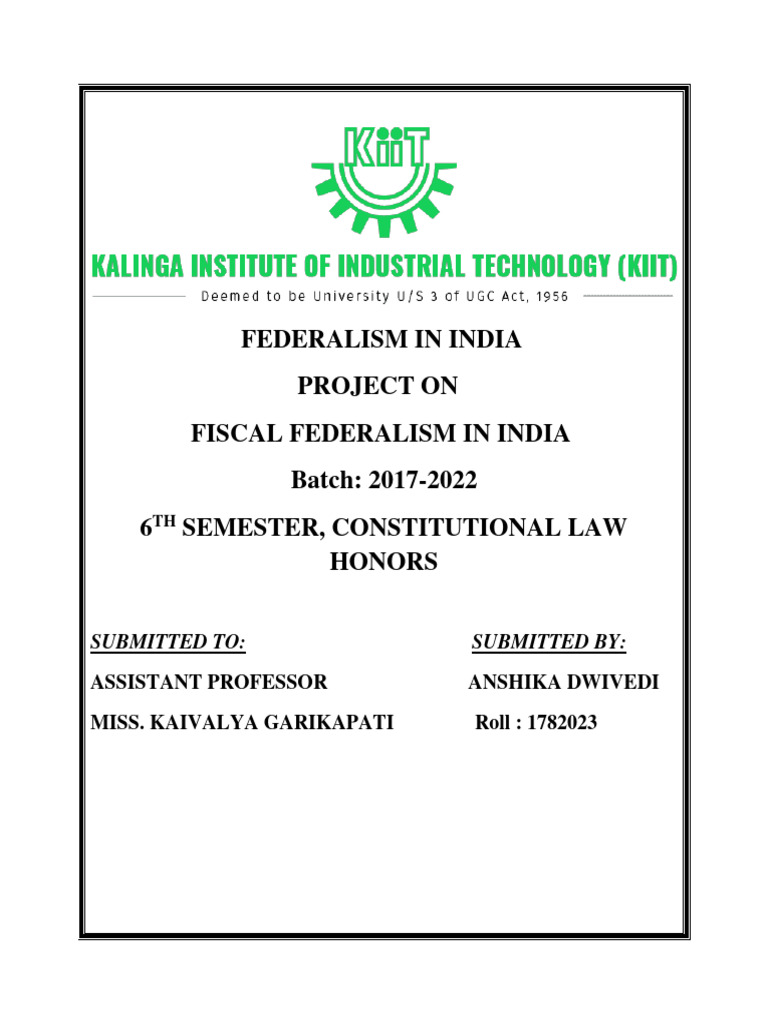 Federalism Project | PDF | Taxes | Government Of India