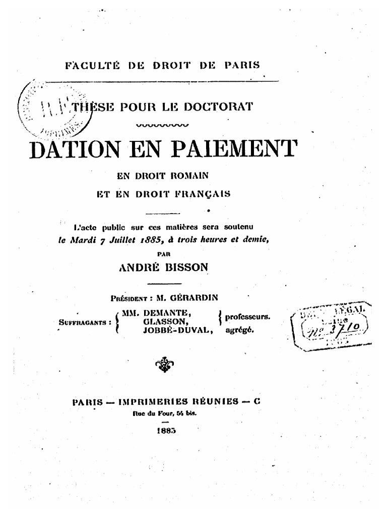Dation en Paiement | PDF